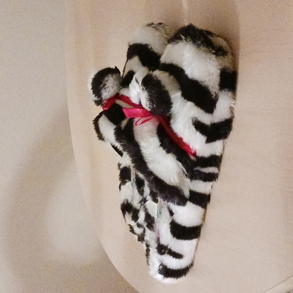 Shoes | Zebra Fluffy Cozy Slippers | Poshmark